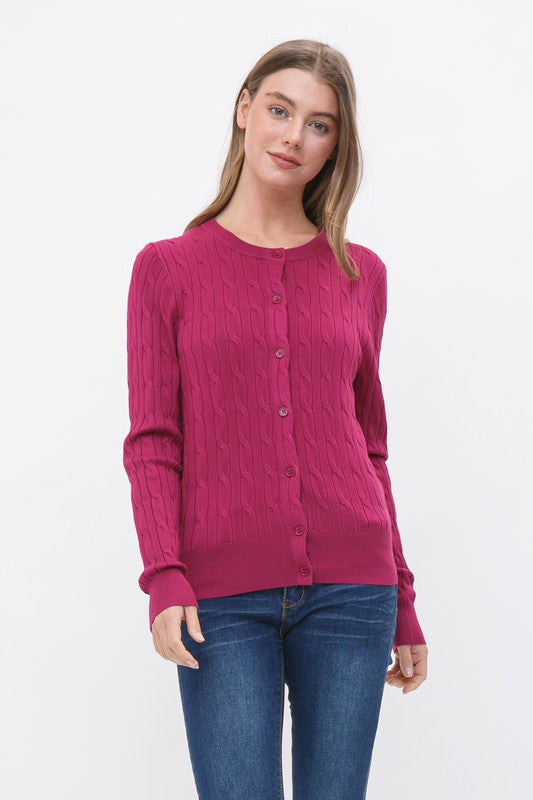 Laura Cable Knit Button Cardigan – Olive and Rose Boutique